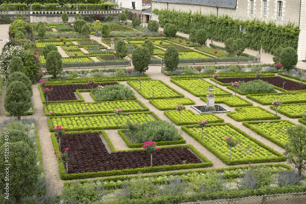 Poster Jardin potager à la française du château de Villandry – Wall Art ...
