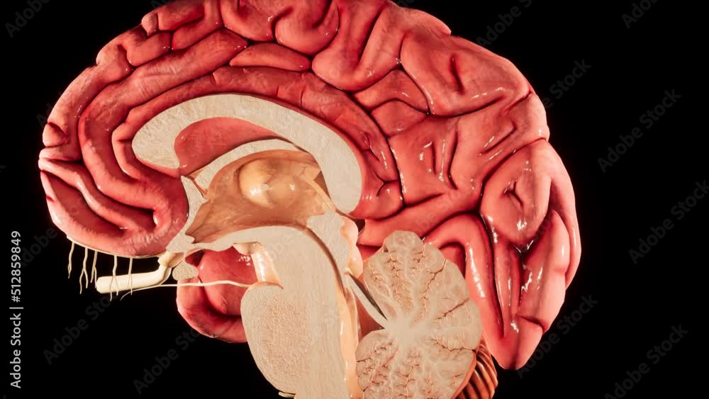 Vidéo Stock Human brain Anatomical Model 3D glossy brain on brain ...