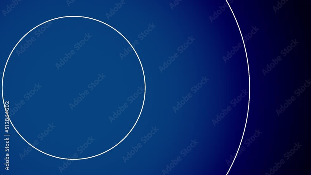 Glowing white circle frames moving backwards in the endless tunnel on ...