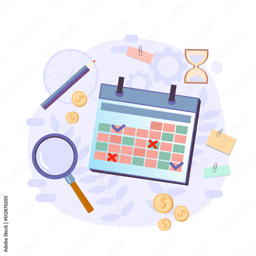 Productivity vector illustration. Mind, idea. Effective time management ...