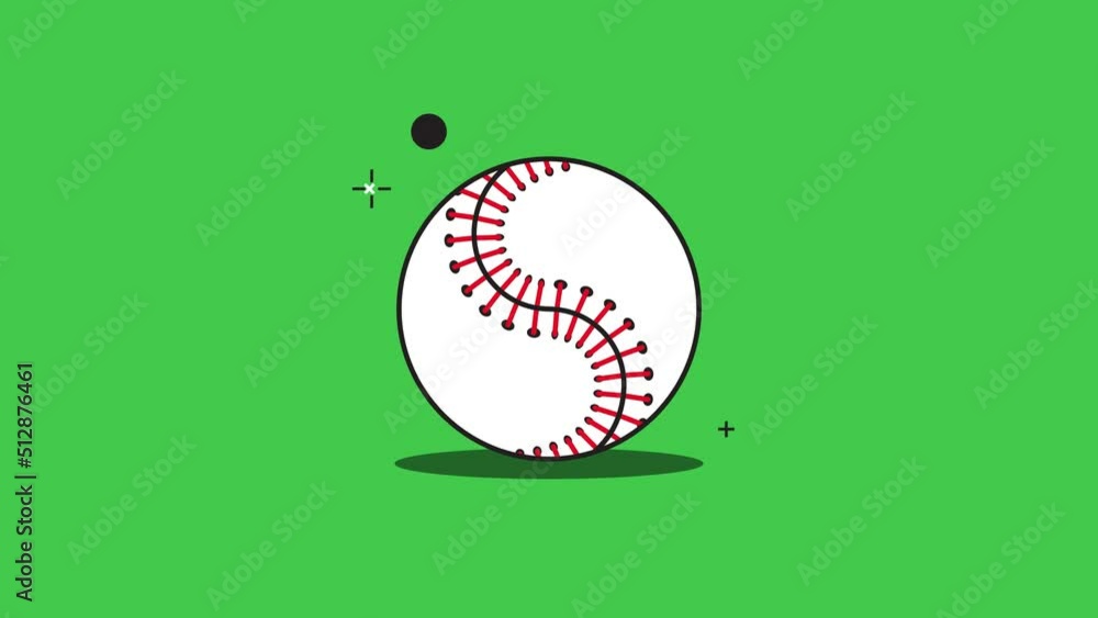 Stockvideo Simple animation with rolling Baseball ball on a green ...