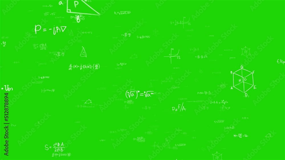 Camera flies Through matrix made of white Math and Equation on ...