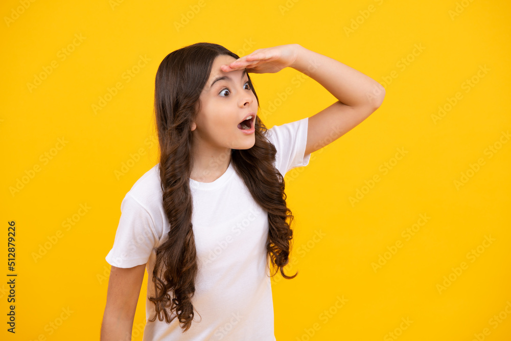Shocked amazed face, surprised emotions of young teenager girl ...