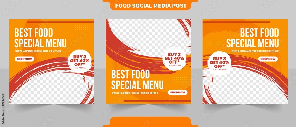 Culinary food menu or restaurant promotion menu for social media ...