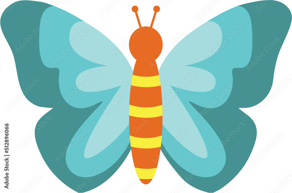 Colorful Butterfly Cartoon Illustration Stock Vector | Adobe Stock