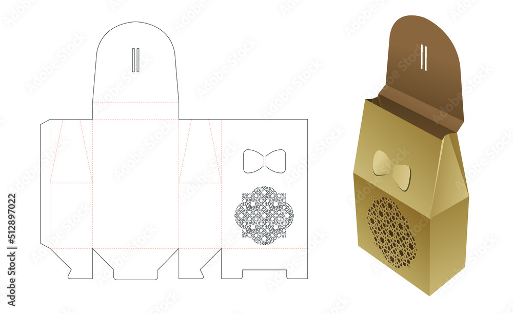 Arabic pattern packaging box die cut and 3D mockup Stock Vector | Adobe ...
