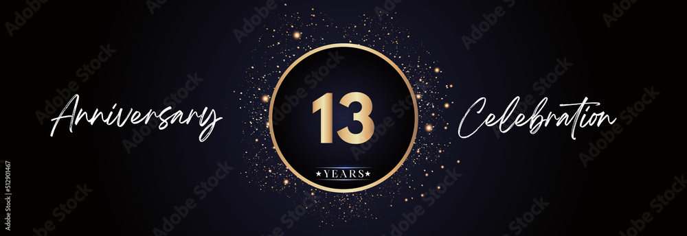 13th years anniversary celebration for brochure, banner, happy birthday ...