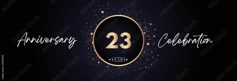 23th years anniversary celebration for brochure, banner, happy birthday ...