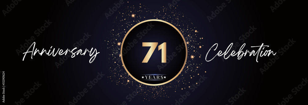 71th years anniversary celebration for brochure, banner, happy birthday ...