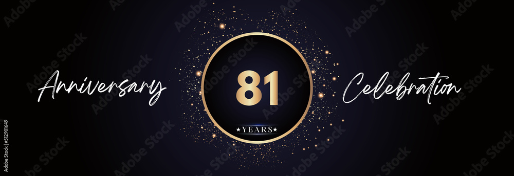 81th years anniversary celebration for brochure, banner, happy birthday ...