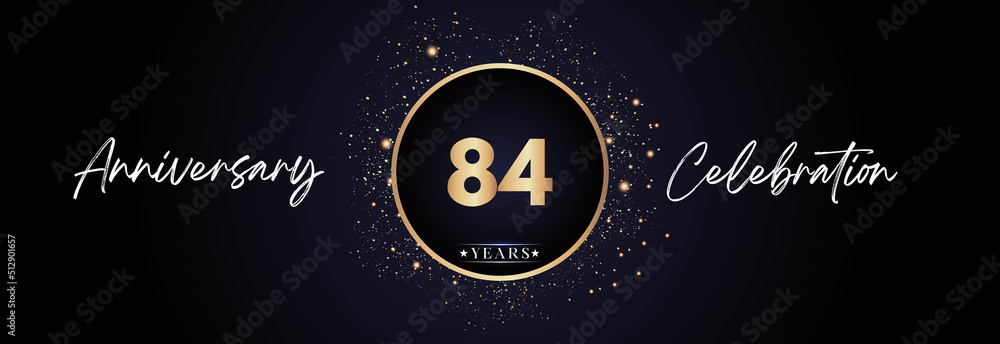 84th years anniversary celebration for brochure, banner, happy birthday ...
