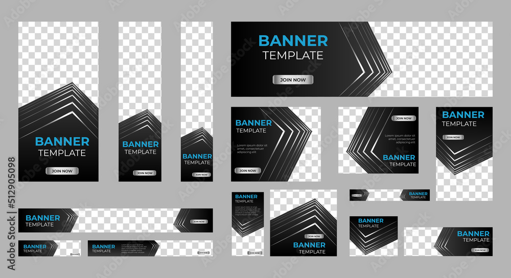 Business banner design web template Set, Horizontal header web banner ...