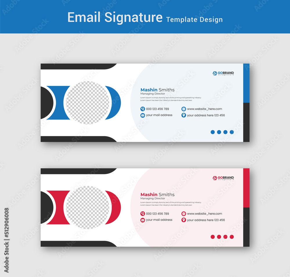 Email signature or email footer and personal social media website ...