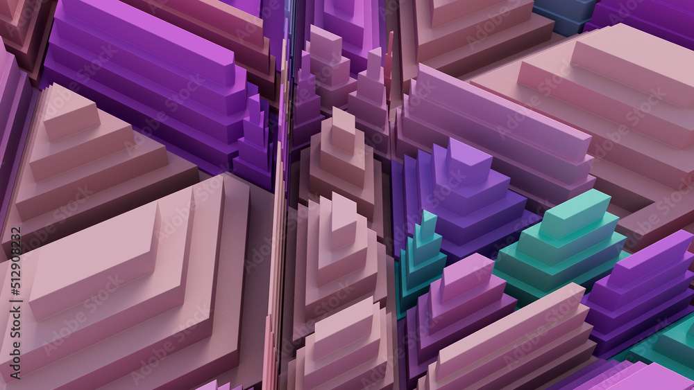 Pastel Colored Tech Background with a Geometric 3D Structure. Clean ...
