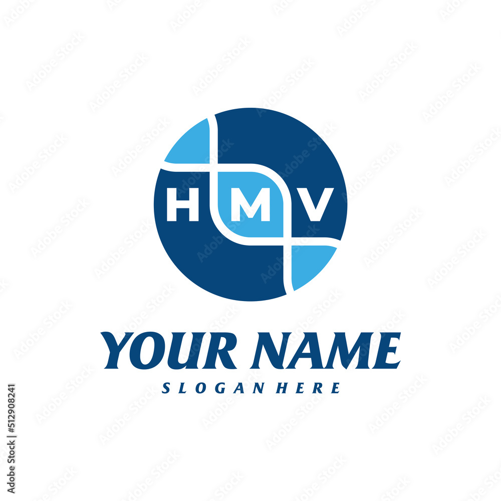 Letter HMV with dna Logo Design Template. Initial HMV logo concept ...