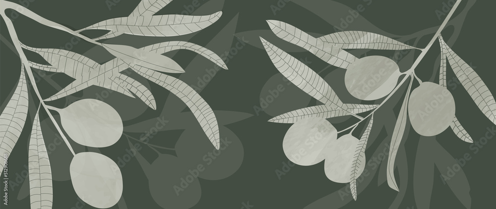 Abstract botanical vector background. Tropical plant wallpaper with ...