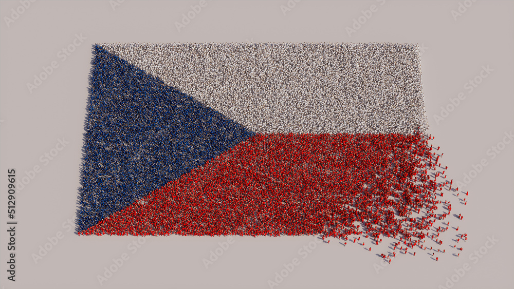 Czech Banner Background, with People congregating to form the Flag of ...
