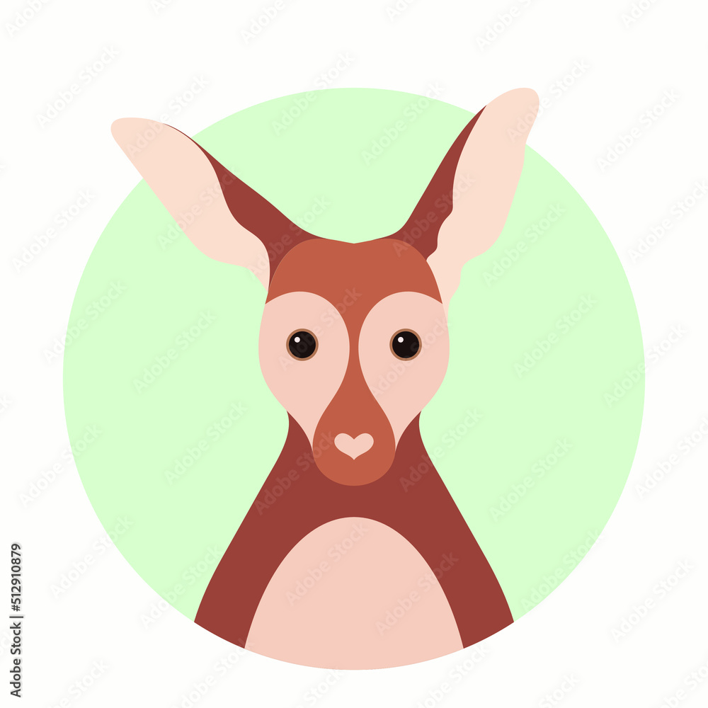 Kangaroo Facing Front View Logo Icon Australian Animal Flat Vector ...