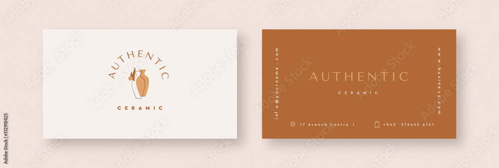 Vetor de Abstract business card for handicrafts and craft boutiques ...