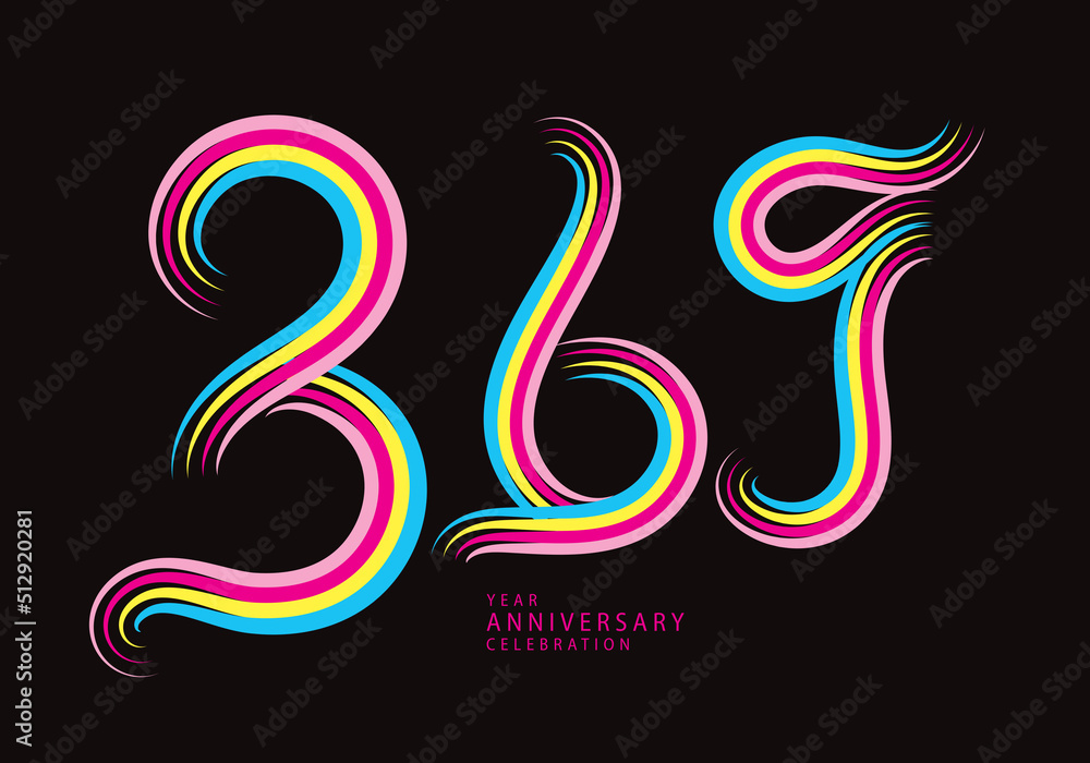 369 number design vector, graphic t shirt, 369 years anniversary ...