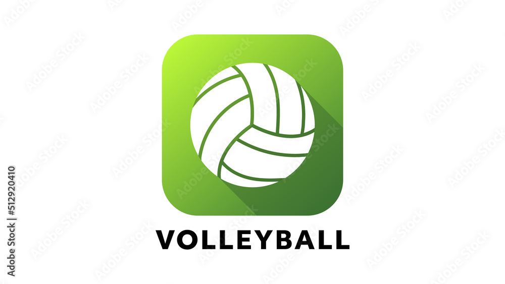 Volleyball app icon symbol vector, isolated on yellow background ...