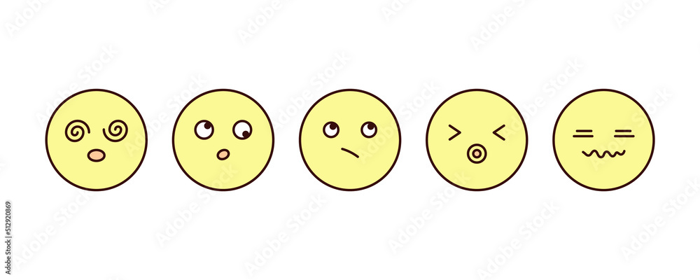 Cute and simple emoji set. Modern design emoticons face icons ...