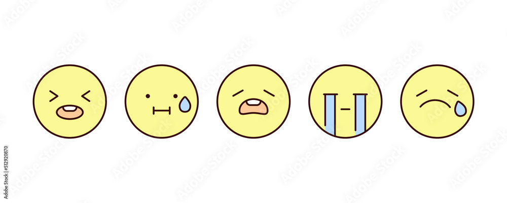 Cute and simple emoji set. Modern design emoticons face icons ...