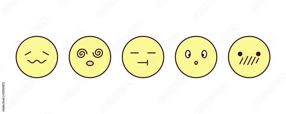 Cute and simple emoji set. Modern design emoticons face icons ...