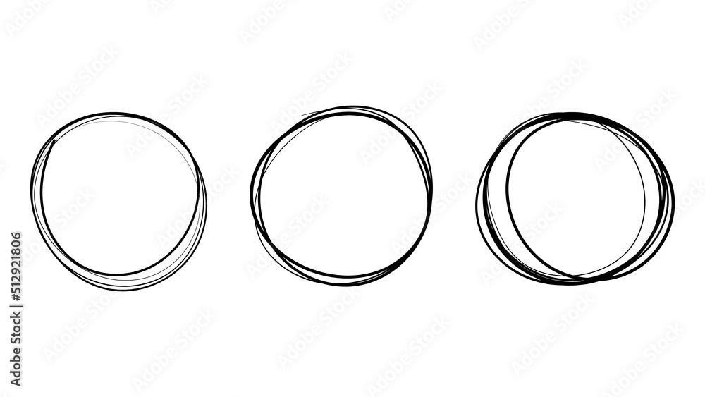 Set circle and oval frame handwritten calligraphy isolated on white ...