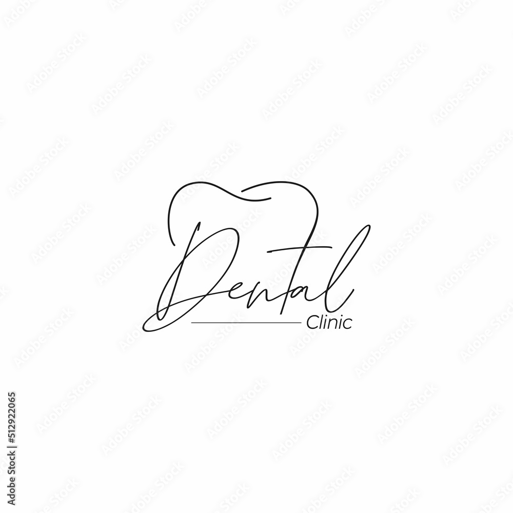 line art letter dental logo design Stock Vector | Adobe Stock