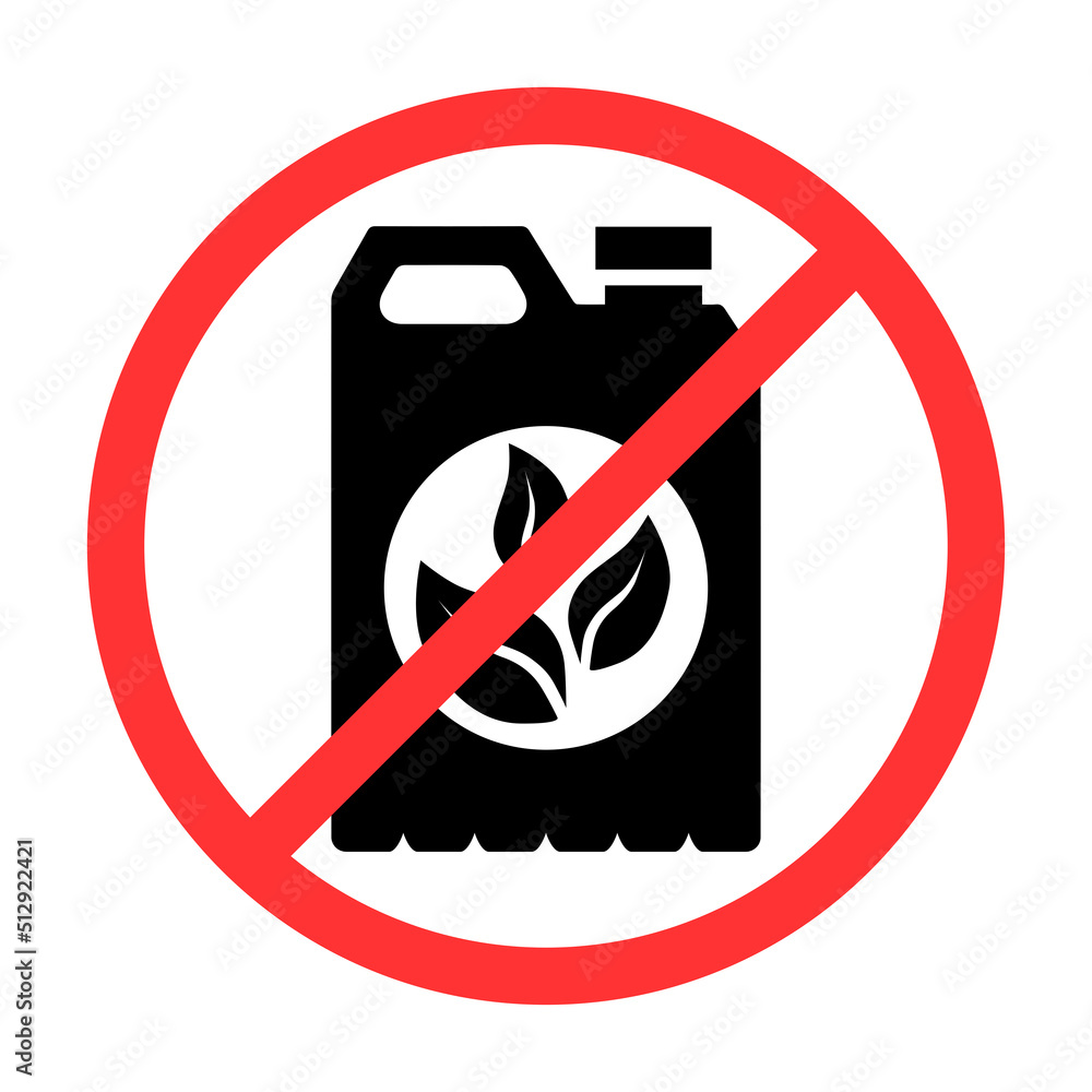 Without the use of fertilizers. The black silhouette of a fertilizer ...