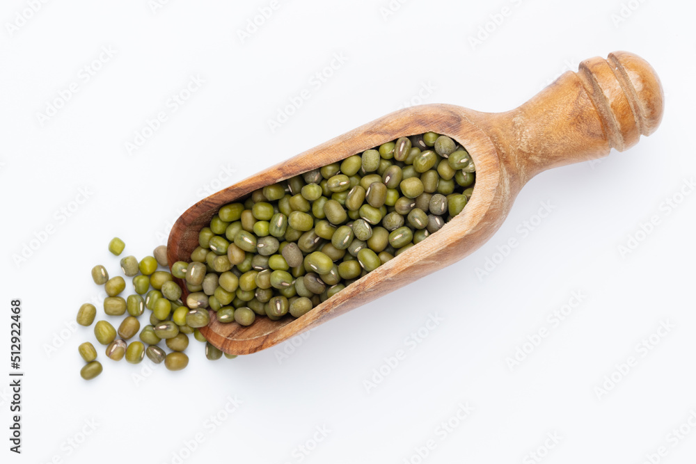 Mung bean, Vigna radiata seeds isolated on white background. Stock ...