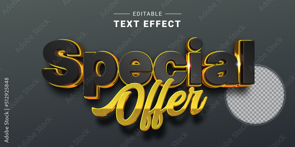 Editable 3D Text Effect Mockup Stock Vector | Adobe Stock