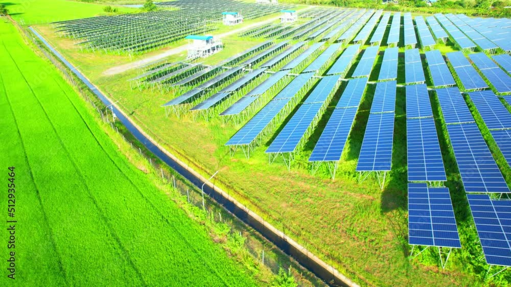 Top view of a solar power station, Renewable green energy, Alternative ...