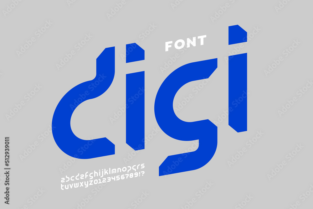 Digital style font design, alphabet letters and numbers vector ...