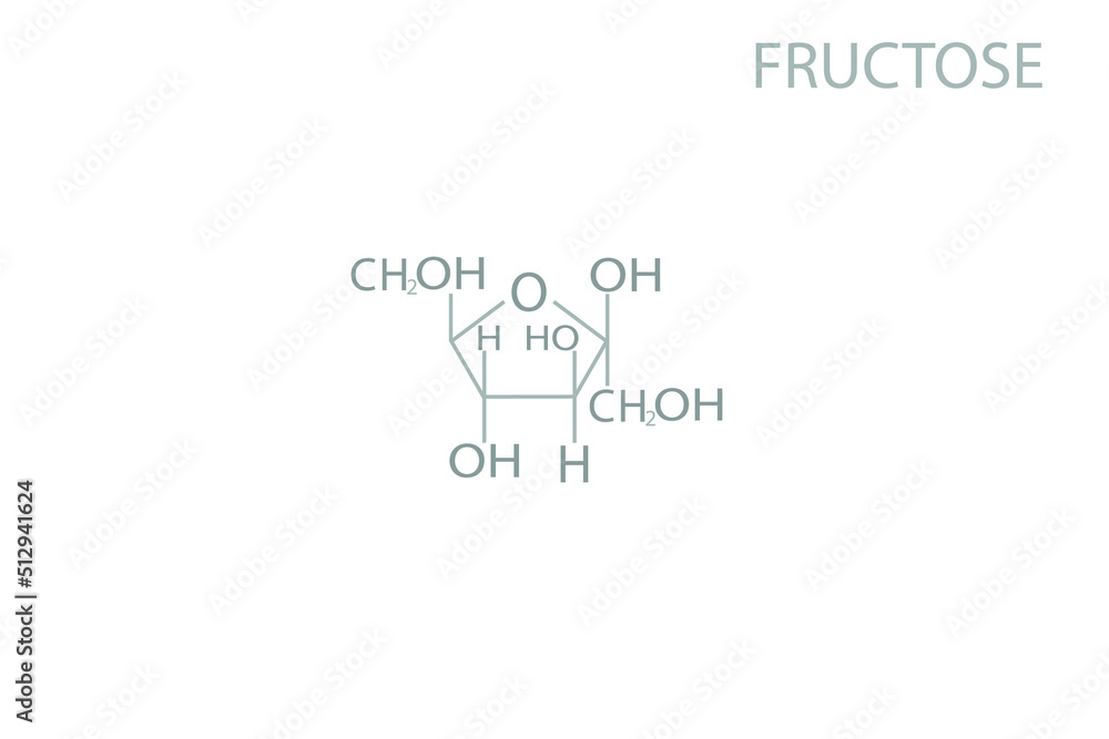 Fructose molecular skeletal chemical formula. Stock Vector | Adobe Stock