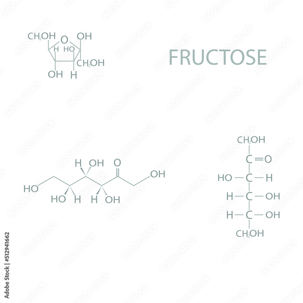 Fructose molecular skeletal chemical formula. Stock Vector | Adobe Stock