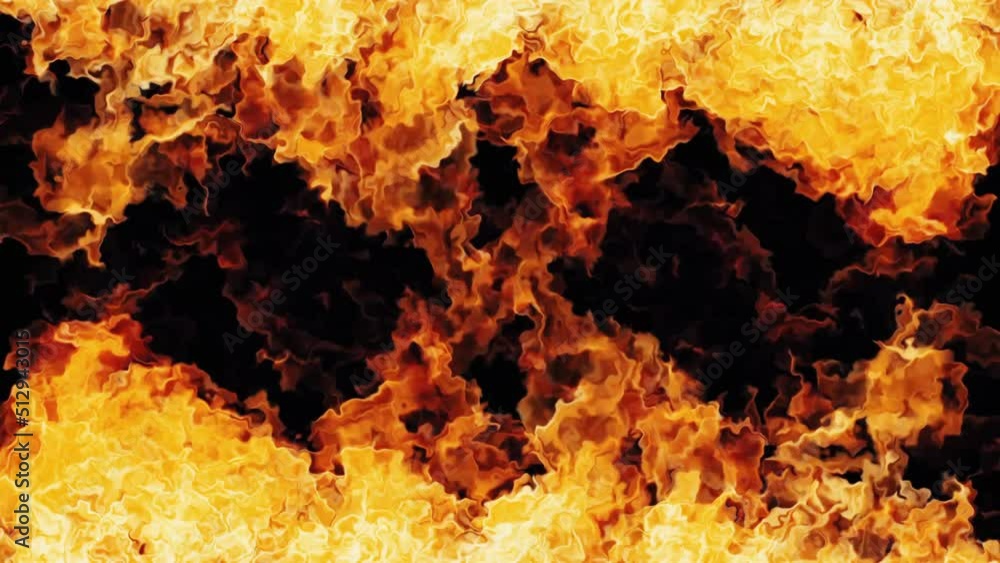 Abstract background seamless loop fire burn flame energy plasma waves ...