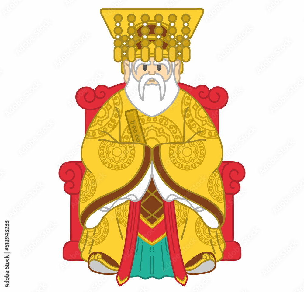 The Great Jade Emperor. Vector illustration. The great jade emperor is ...