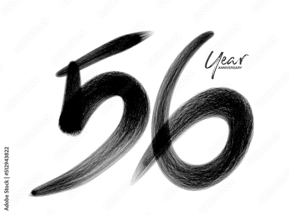 56 Years Anniversary Celebration Vector Template, 56 Years logo design ...