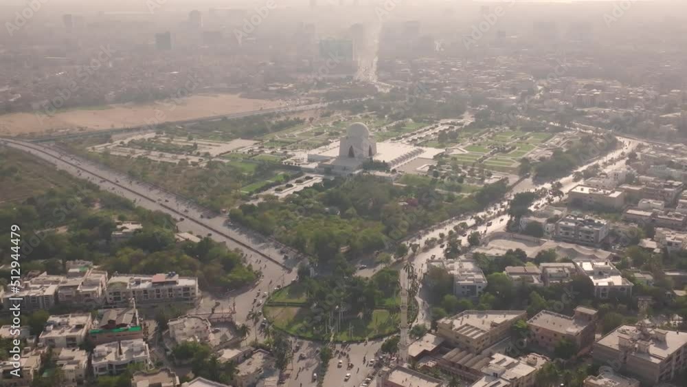 Mausoleum of Quaid-e-Azam in bright sunny day, also known as mazar-e ...