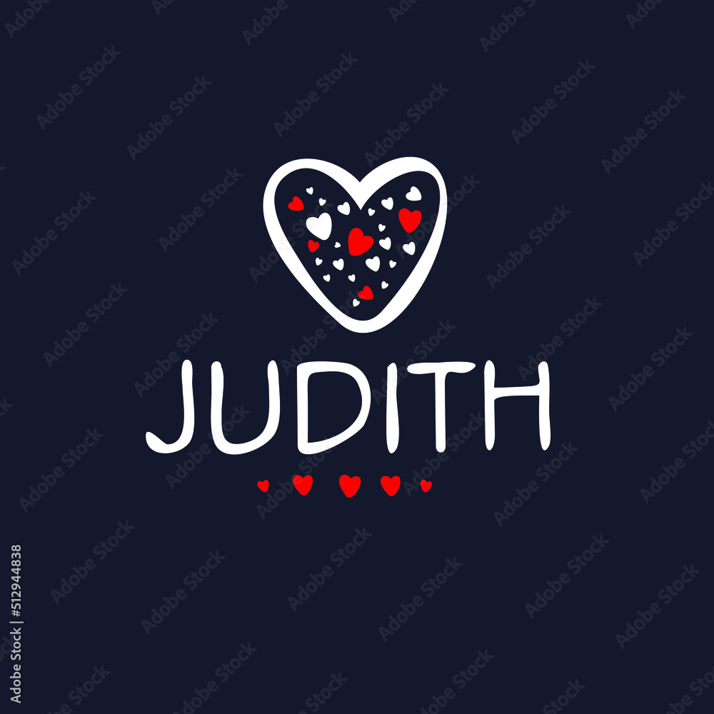 Judith Calligraphy female name, Vector illustration. Stock Vector ...