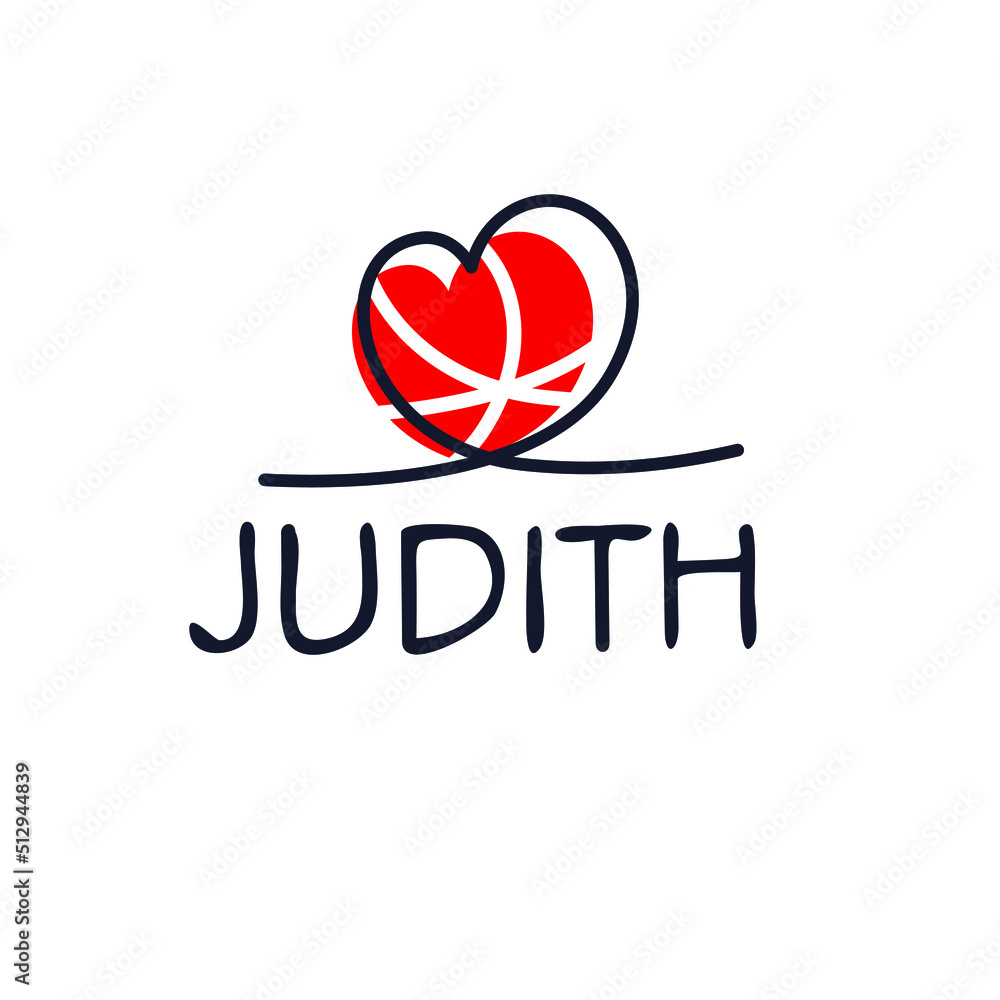 Judith Calligraphy female name, Vector illustration. Stock Vector ...
