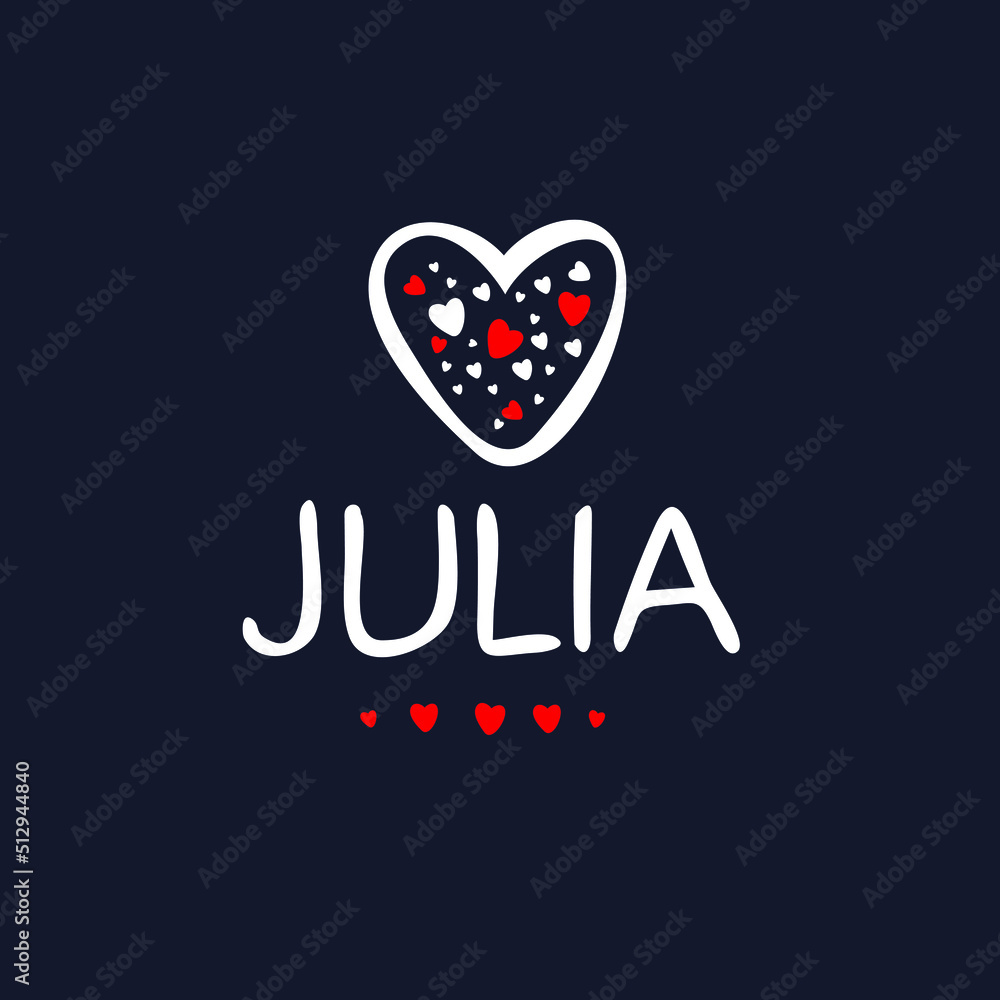 Julia Calligraphy female name, Vector illustration. Stock Vector ...