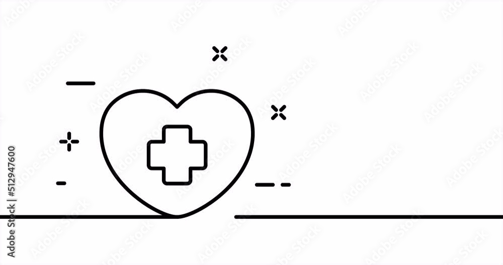 Heart with a cross. Treat, treatment, prescription, medication, doctor ...