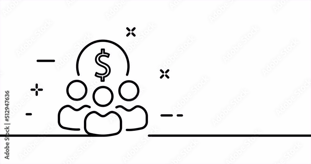 Group of people with dollar sign. Teamwork, money, earn, job, coin ...