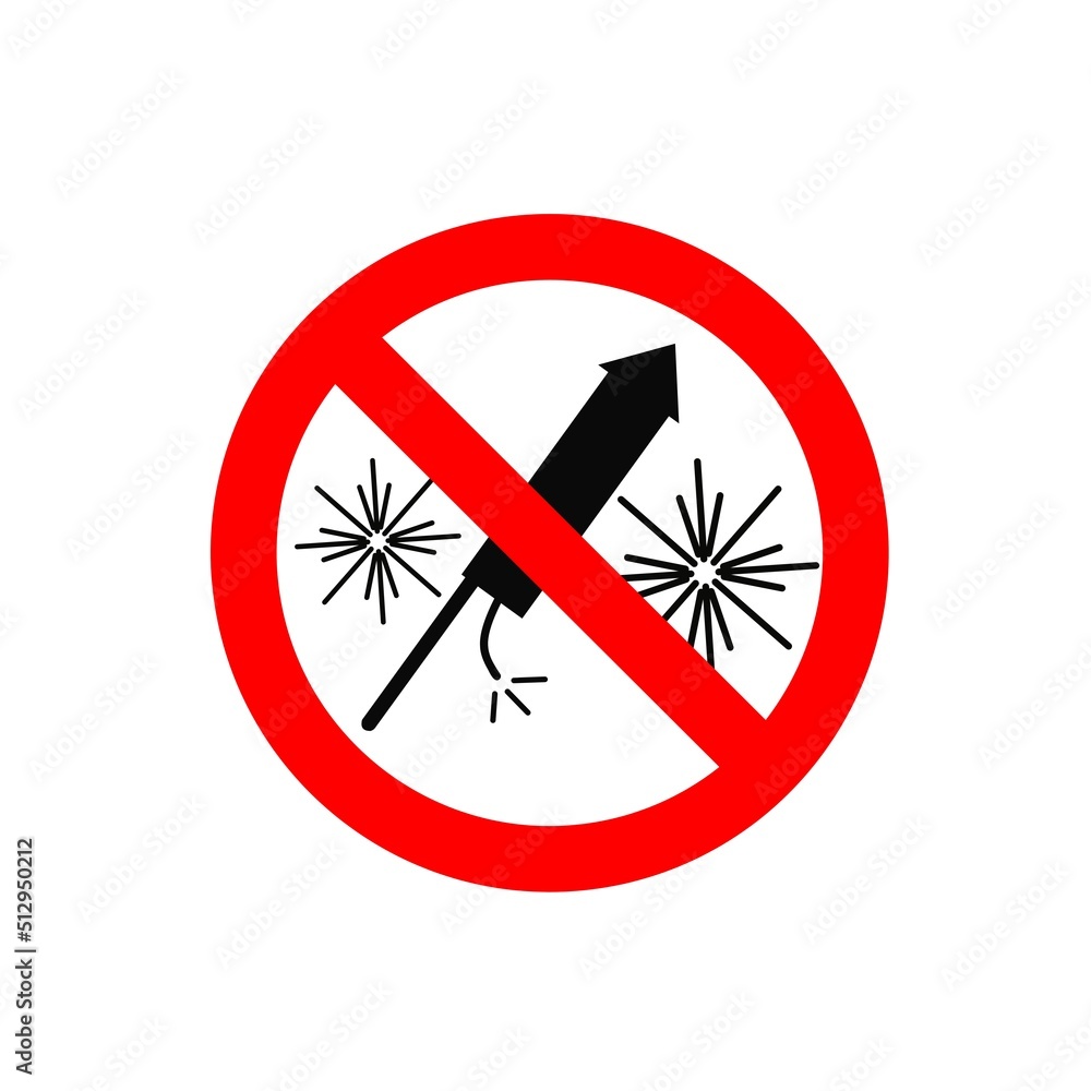 no fireworks sign, no firecrackers sign Stock Vector | Adobe Stock