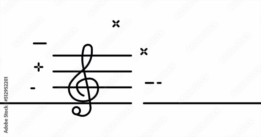 Treble clef. Hobby, stave, musical instrument, play the piano, guitar ...