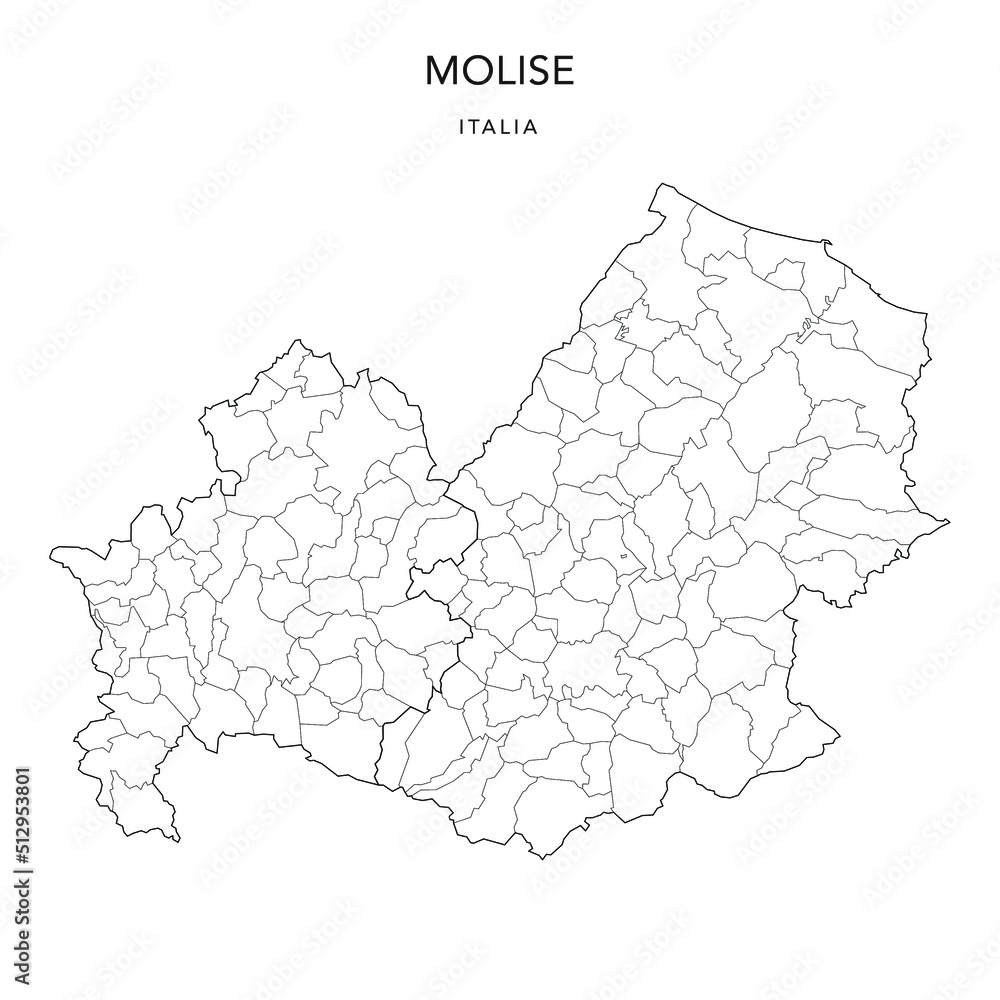 Vector Map of the Geopolitical Subdivisions of the Region of Molise ...