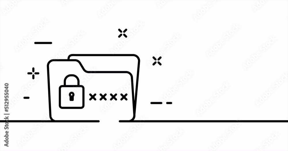 Folder with password and lock. Personal data protection. Safe, secure ...